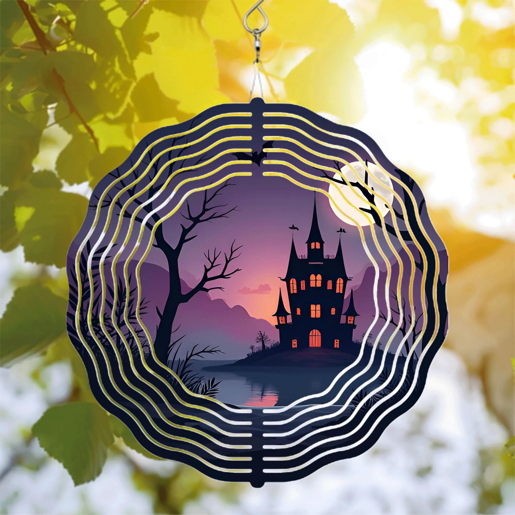 Gothic Castle Metal Hanging Wind Spinner - Enchanting Wind Chimes for ...