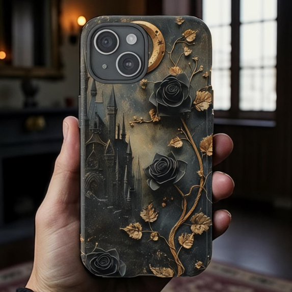 Gothic Castle Moon Fantasy Phone Case for iPhone 17 11 12 13 14 15 16 ...