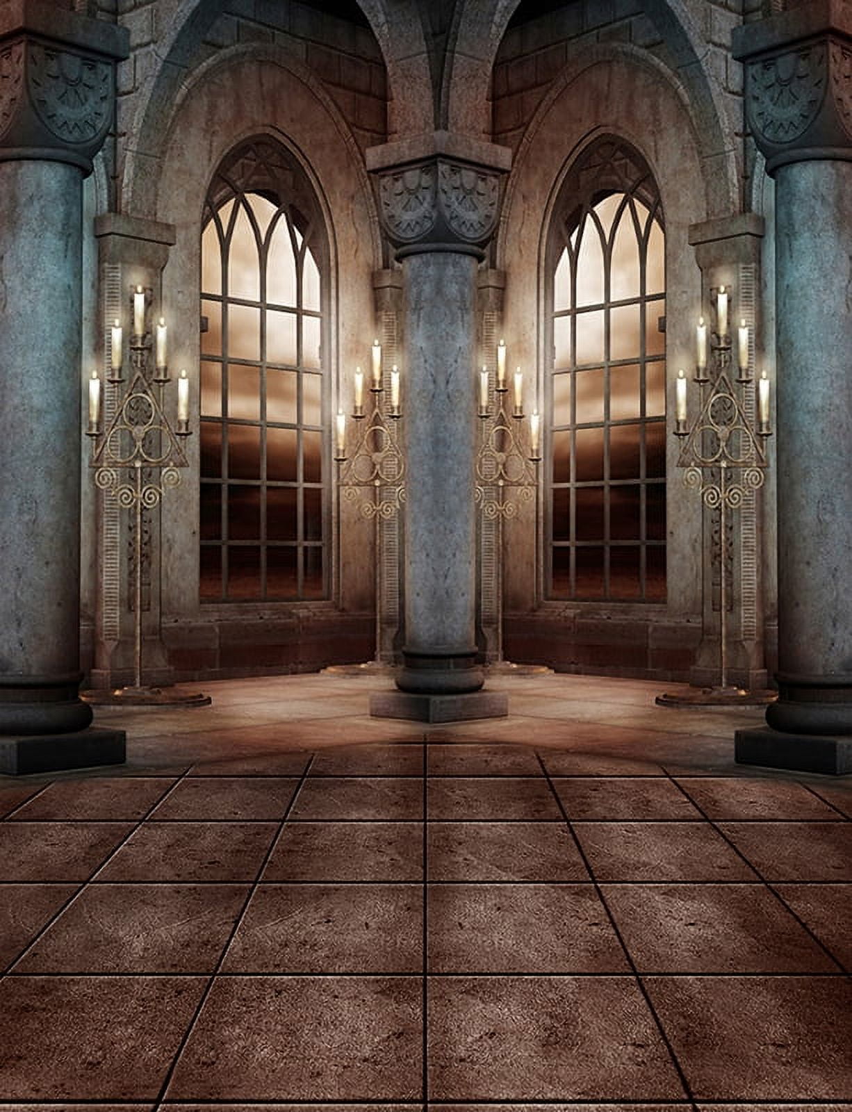 Gothic Castle Photography Backdrop Ancient Stone Wall Columns Arches ...