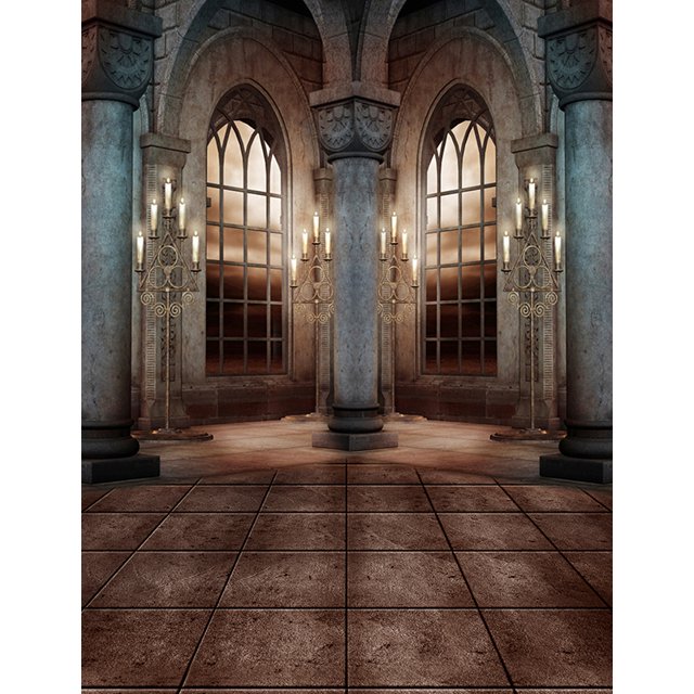 Gothic Castle Photography Backdrop Ancient Stone Wall Columns Arches ...