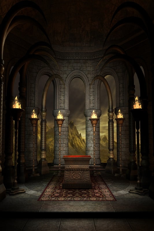 Gothic Castle Photography Backdrop Ancient Stone Wall Columns Arches ...