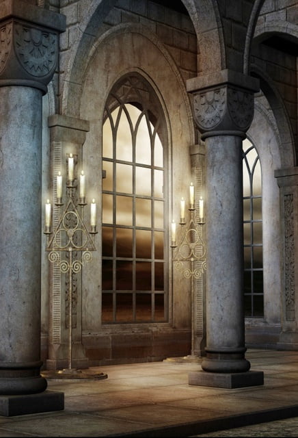 Gothic Castle Photography Backdrop Ancient Stone Wall Columns Arches ...