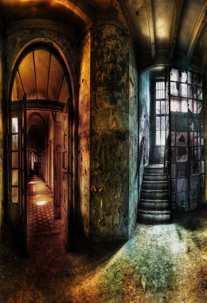 Gothic Castle Photography Backdrop Ancient Stone Wall Columns Arches ...