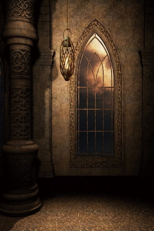 Gothic Castle Photography Backdrop Ancient Stone Wall Columns Arches ...