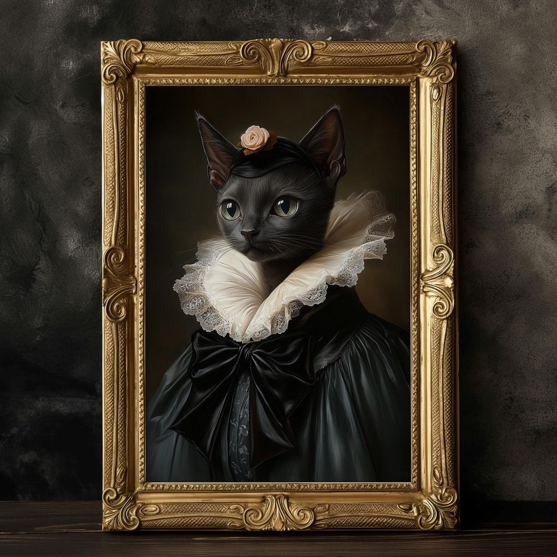 Gothic Cat In Dress, Anthropomorphic Cat Poster, Whimsigoth Decor ...