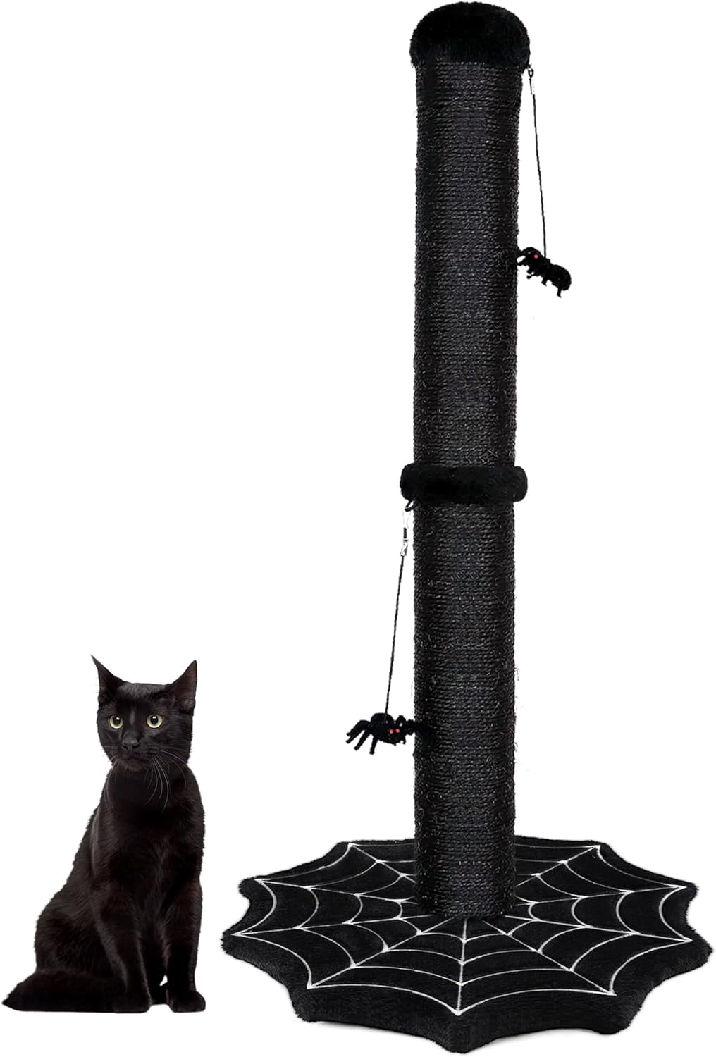 Gothic Cat Scratching Post with Spider Dangling Toys for Indoor Cats ...