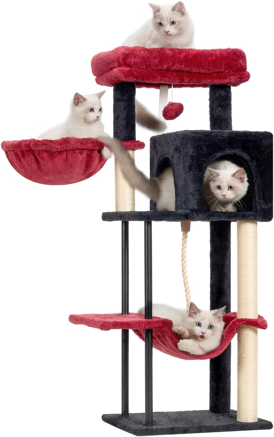 Gothic Cat Tree for Indoor Cats with Steel Legs(Sturdy and Robust), Halloween Cat Tower with ...