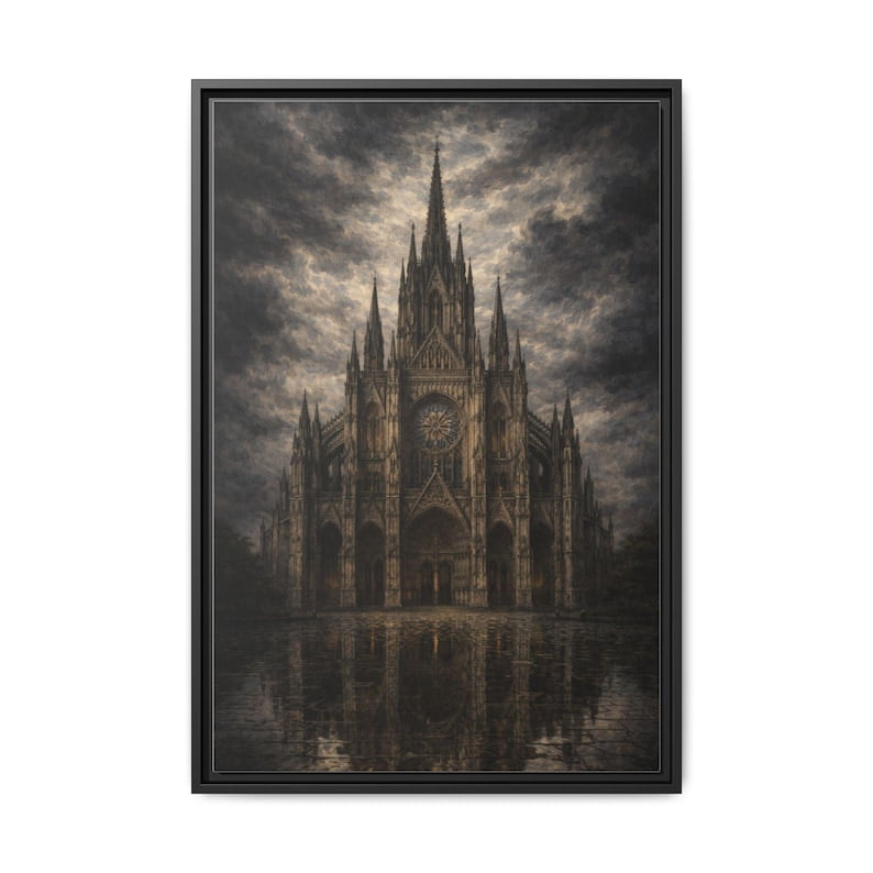 Gothic Cathedral Poster - Dark Architectural Wall Art 16x20 UNFRAMED ...