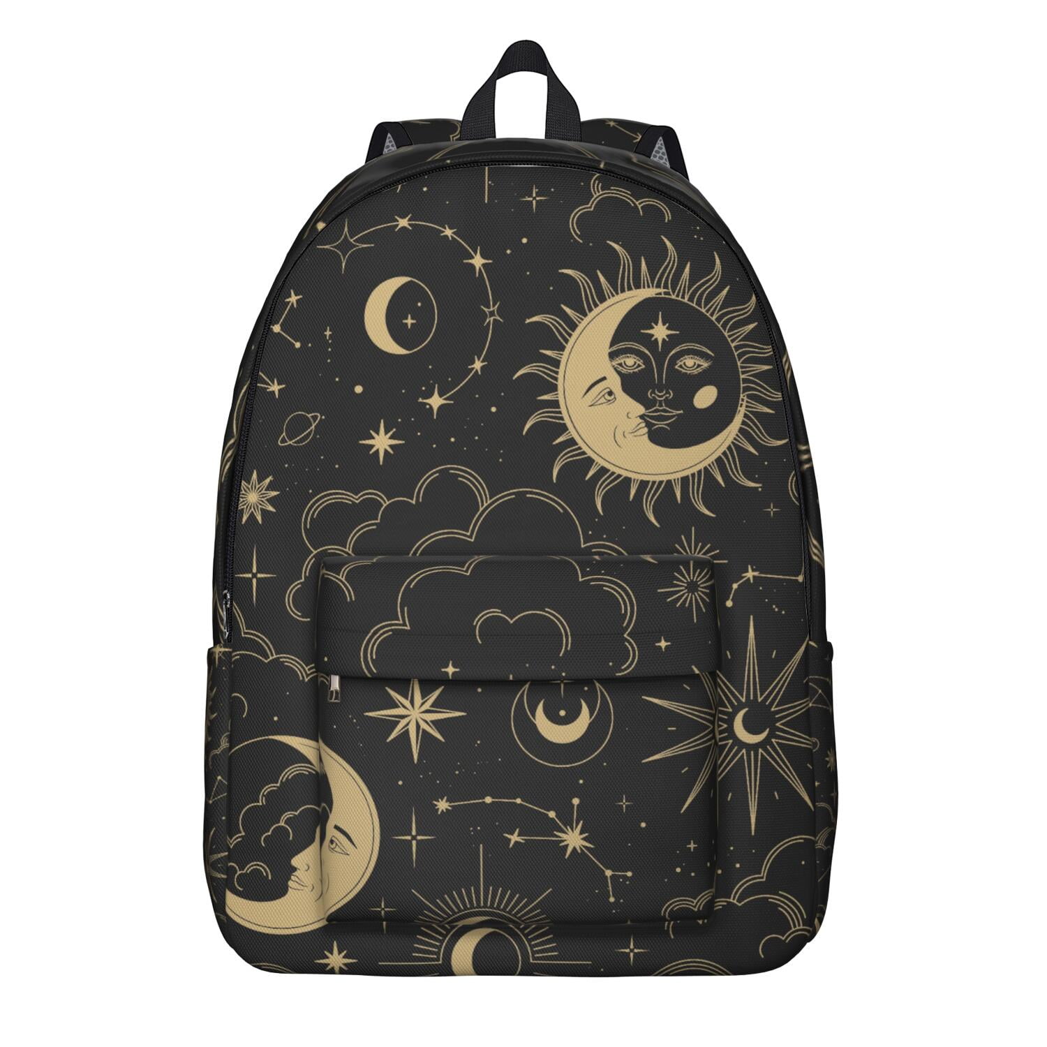 Gothic Celestial Backpack, Waterproof School Bag with Mystic Sun, Moon ...