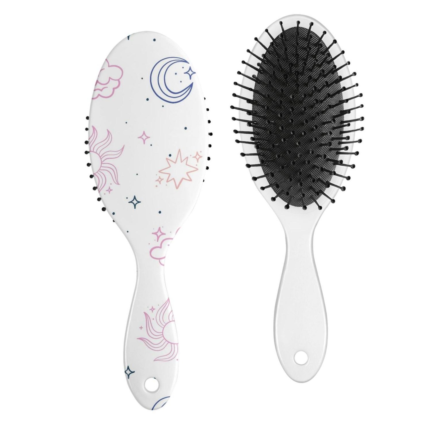 Gothic Celestial Detangler Brush - Round-Tip Bristles for Sensitive ...