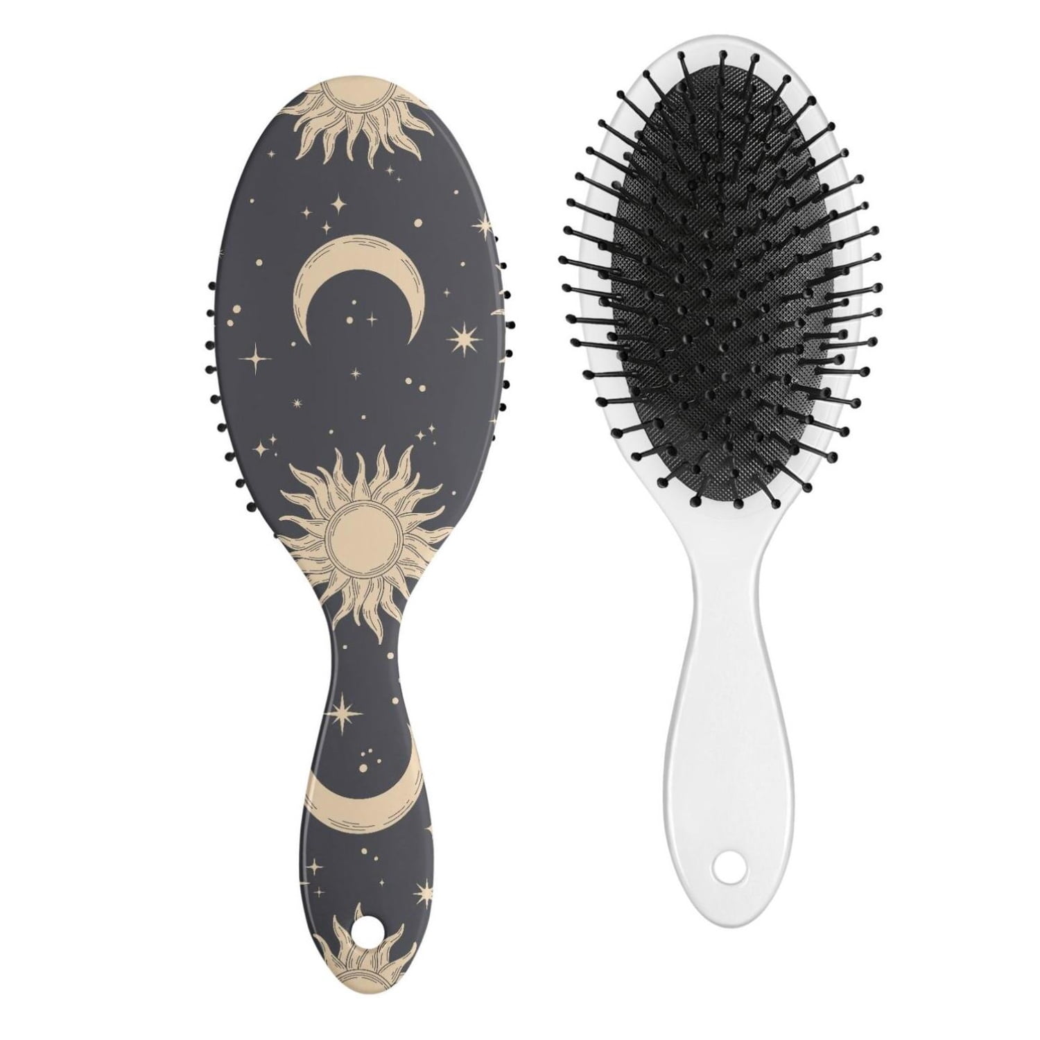 Gothic Celestial Detangler Brush - Round-Tip Bristles for Sensitive ...