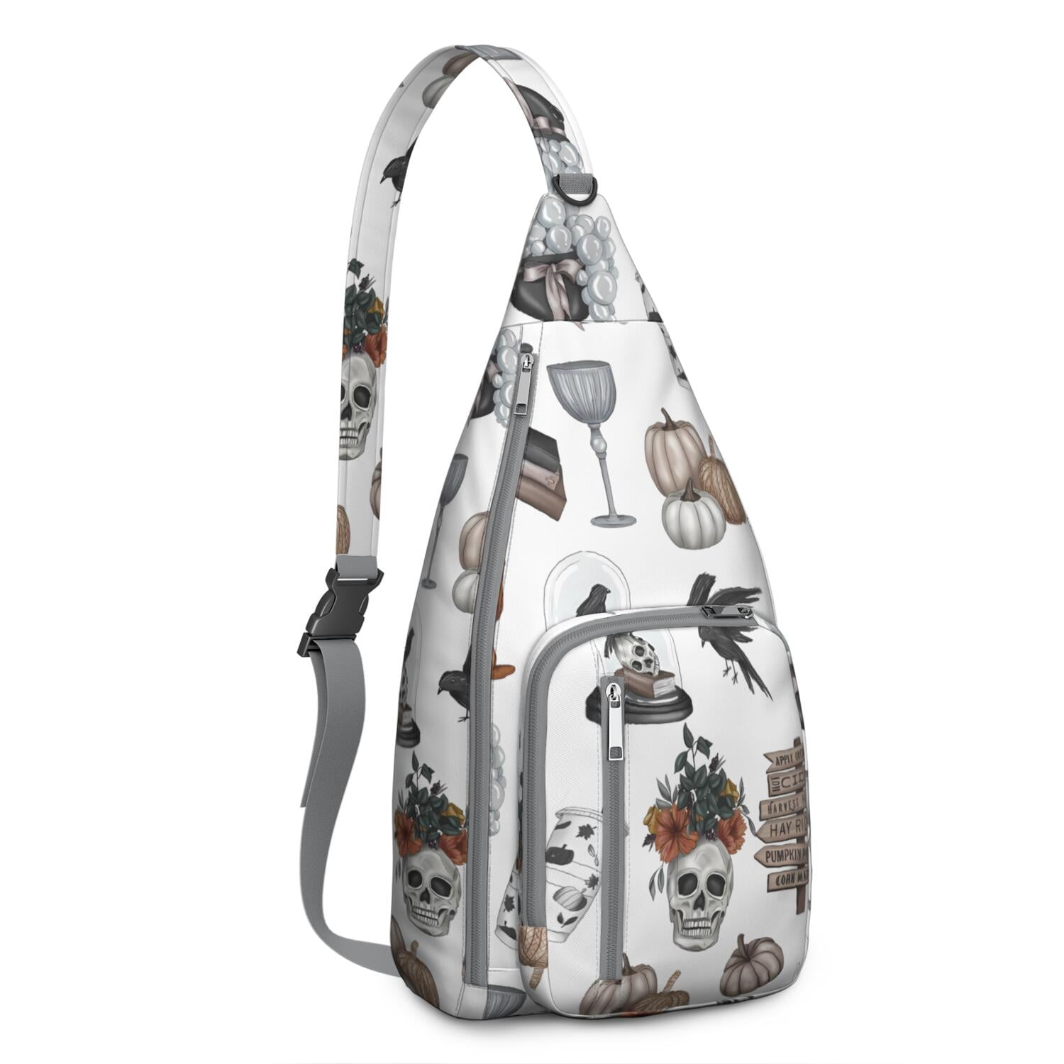 Gothic Celestial Drawstring Backpack – Black & Gold Moon and Star Print ...