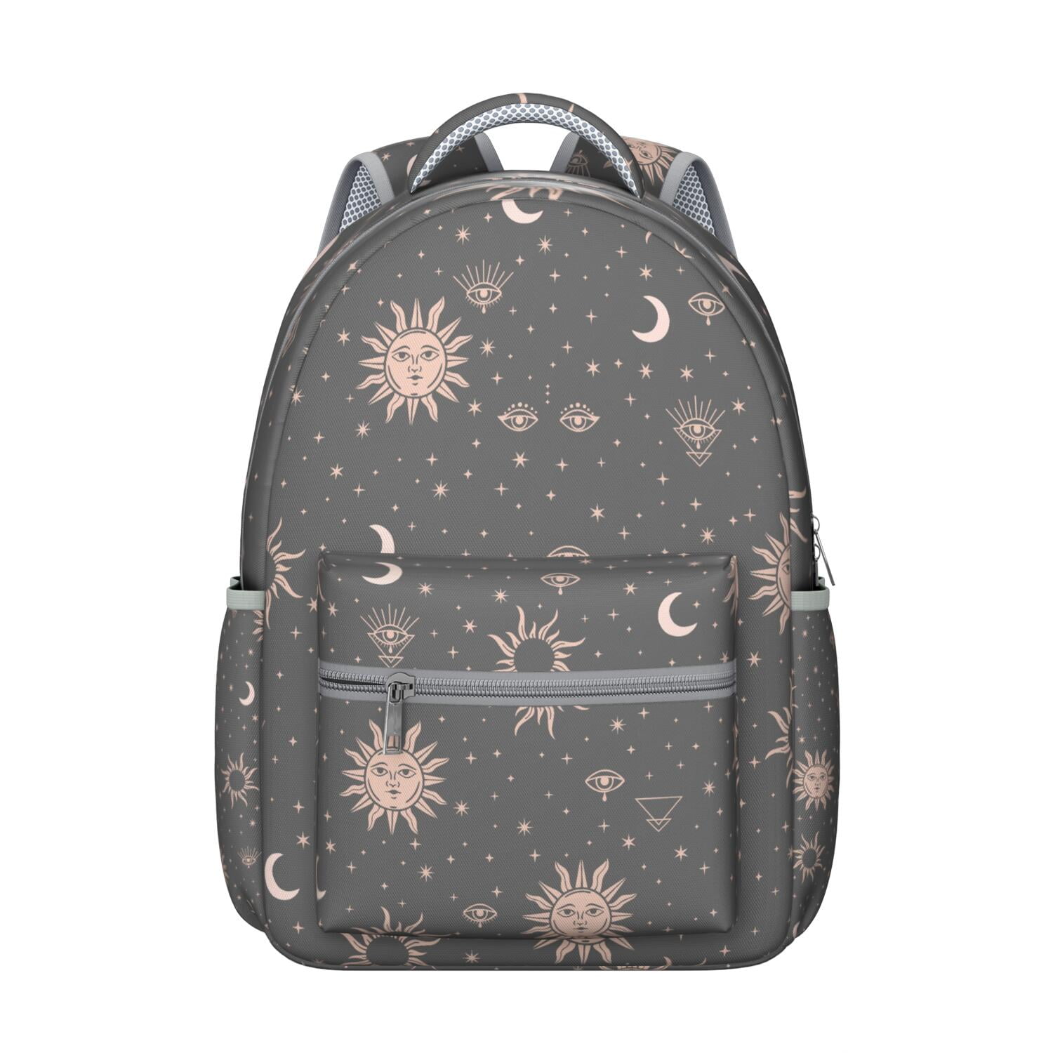 Gothic Celestial Print Backpack for Student Waterproof Scratch ...