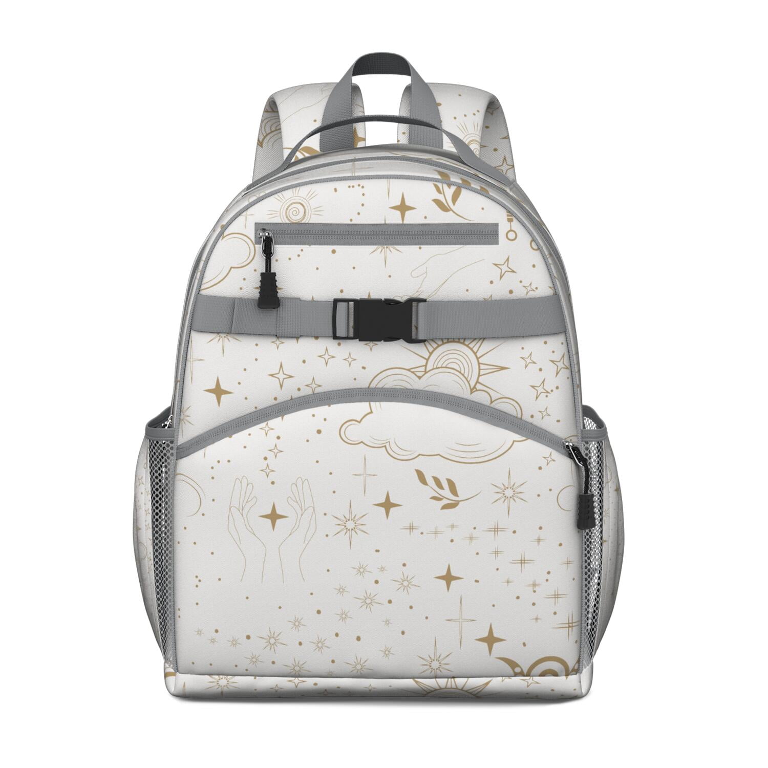 Gothic Celestial Print Waterproof School Backpack - Ergonomic Travel ...
