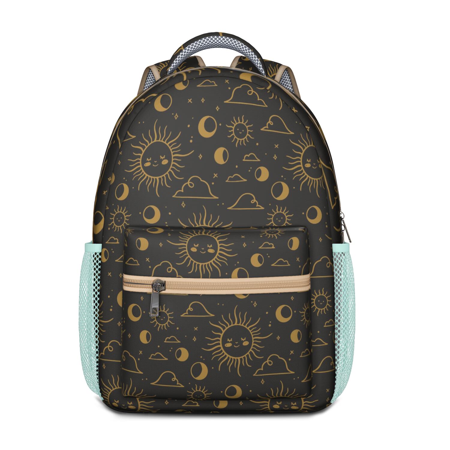 Gothic Celestial School Backpack – Moon, Sun, Stars & Witchy Astrology ...