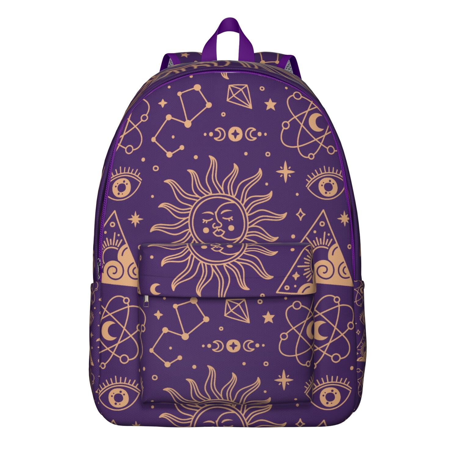 Gothic Celestial Sun and Moon Backpack, Waterproof School Bag with ...