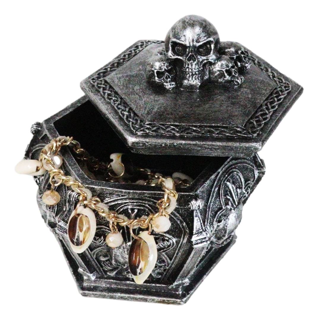 Gothic Celtic Knotwork Graveyard Skulls And Bones Hexagon Decorative ...