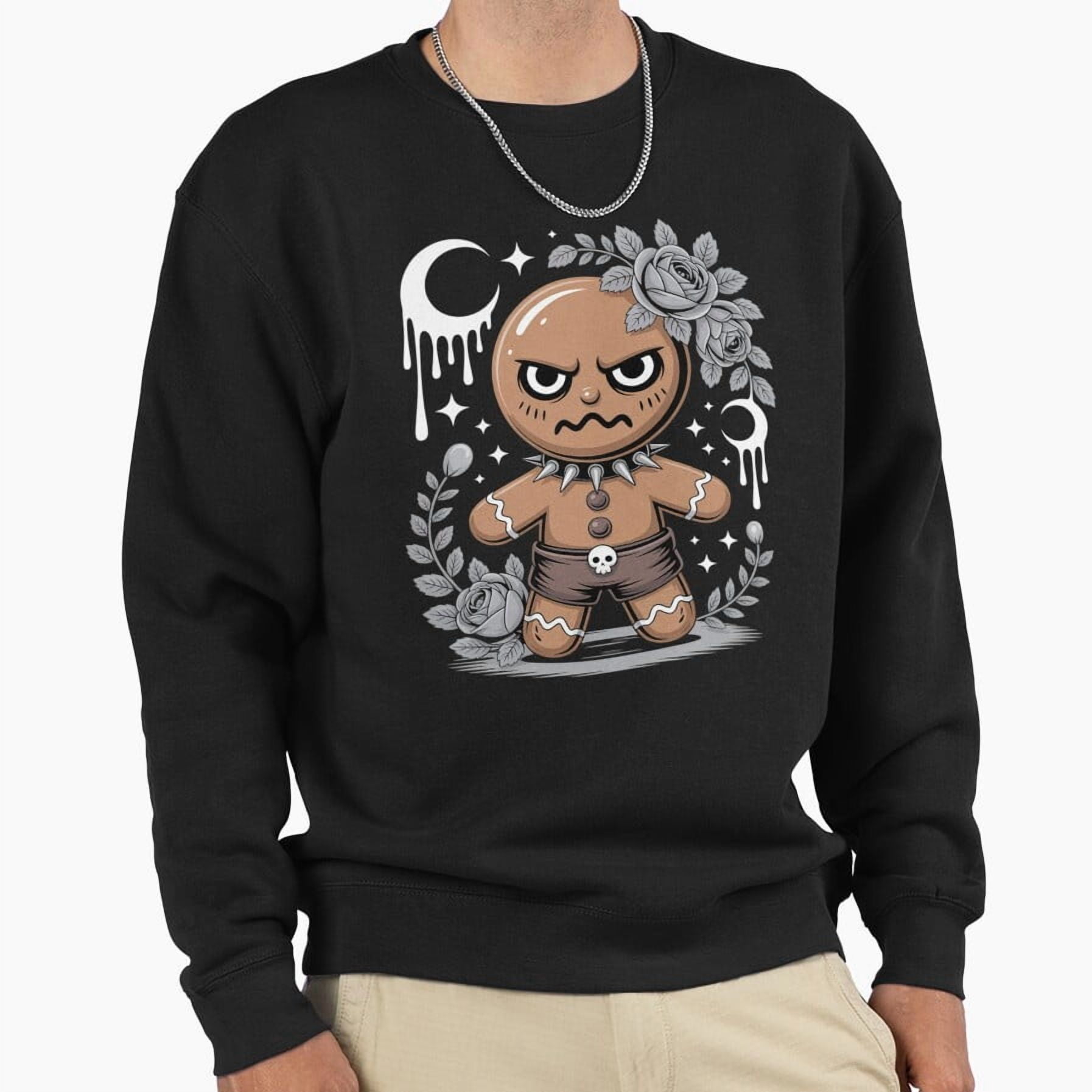 Gothic Christmas Goth Gingerbread Man Graphic Unisex Sweatshirt Retro ...
