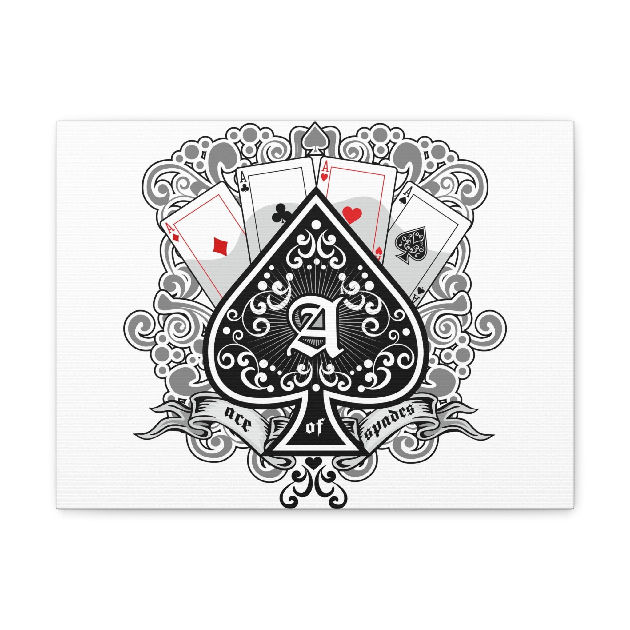 Gothic Coat Of Arms Ace Of Spades Playing Card Canvas Wall Art for Home ...