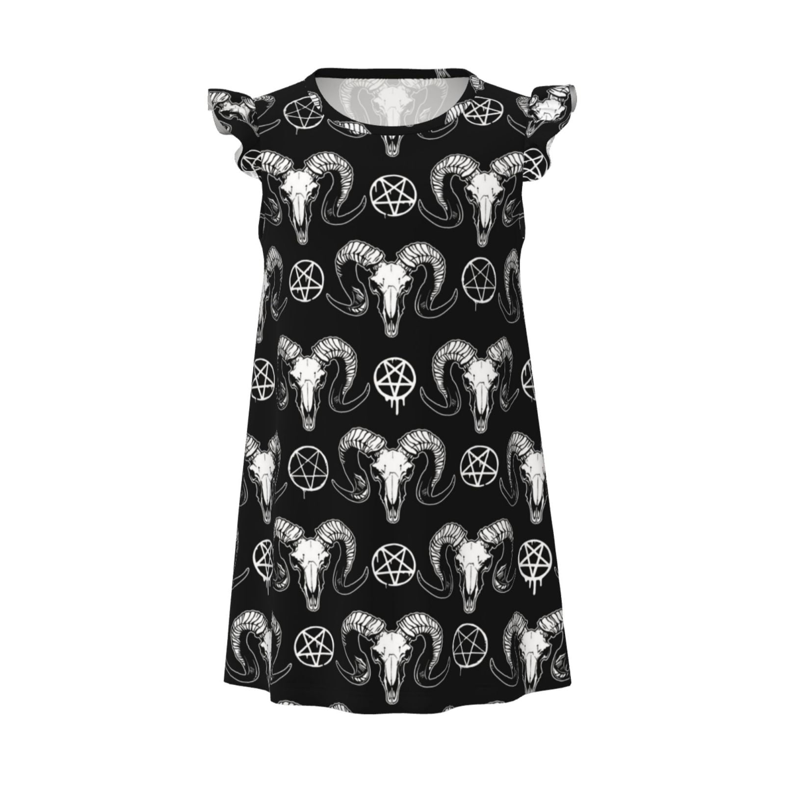 Gothic Cool Goat Skull Girls Nightgowns, Pajamas for Girls, Soft ...