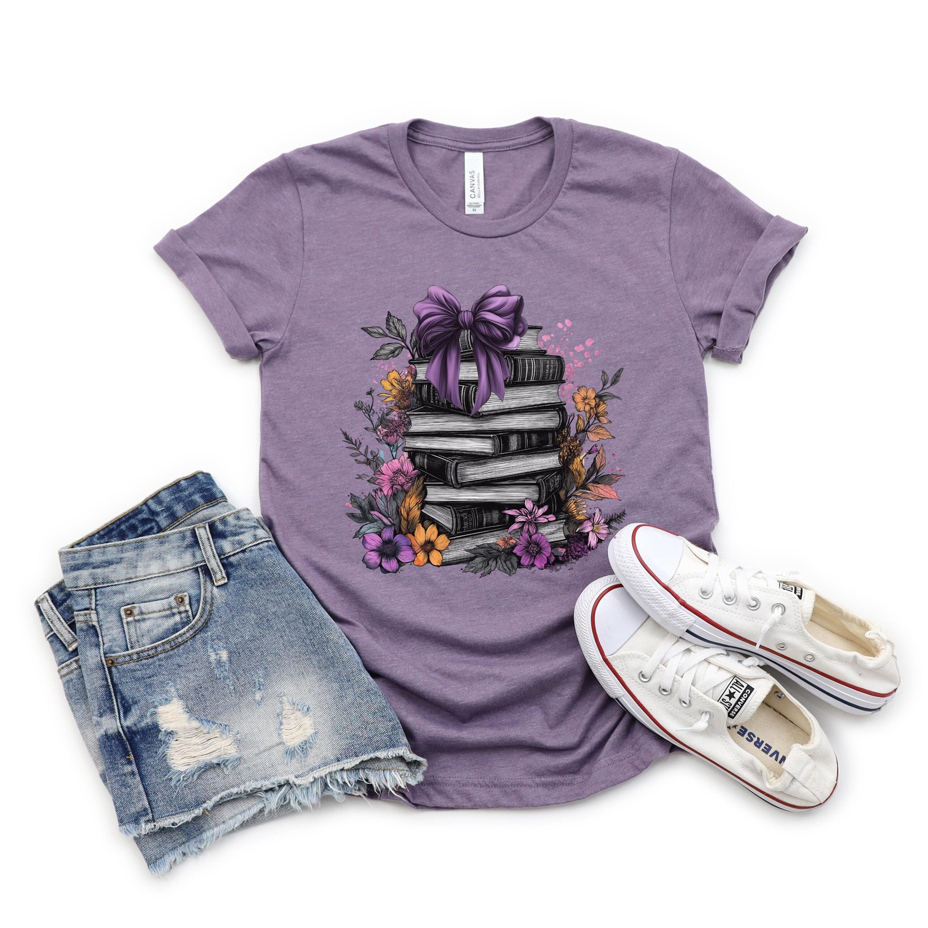 Gothic Coquette Book Shirt Dark Floral Bookish Tee Aesthetic Bookworm ...