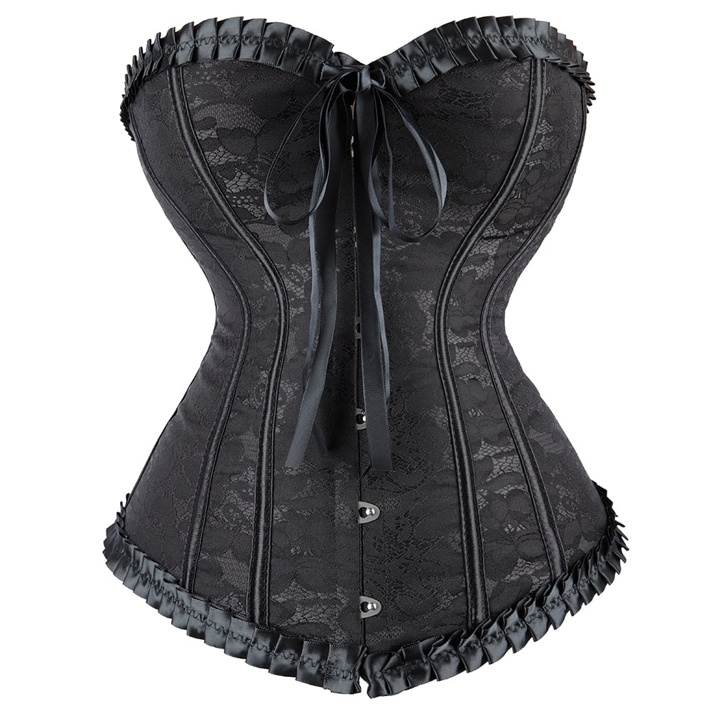Gothic Corset Overbust Lace up Corset For Women Corsets Bustier Top ...