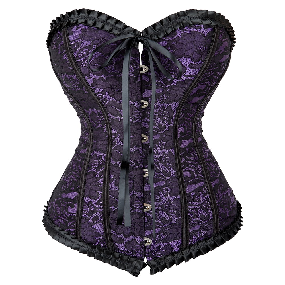 Gothic Corset Overbust Lace up Corset For Women Corsets Bustier Top ...