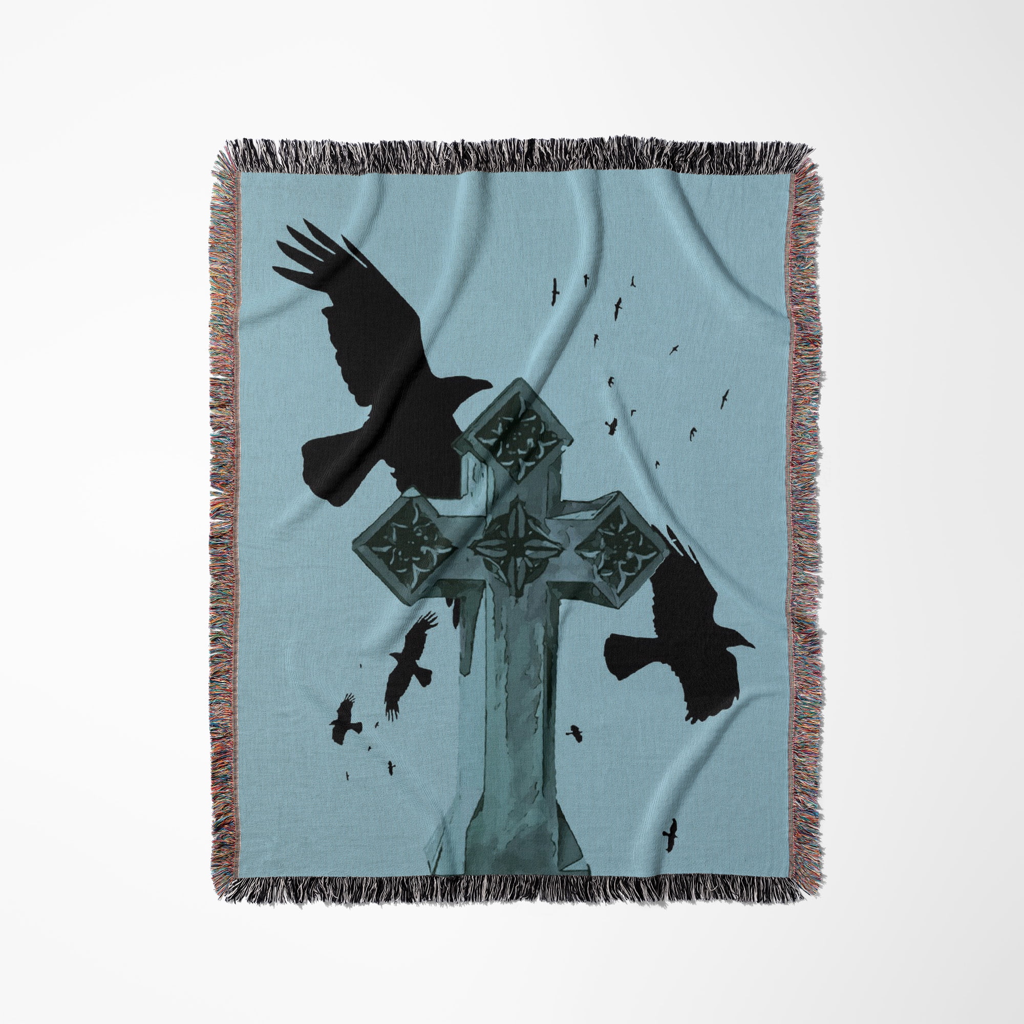 Gothic Cross Headstone With Crows And Ravens, Woven Blanket - Walmart.com