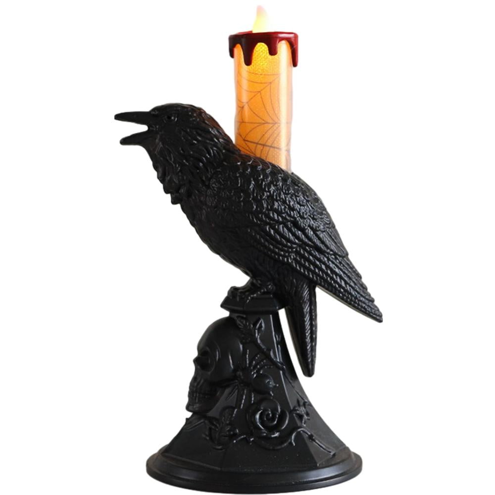 Gothic Crow Desk Lamp | Lifelike Candlestick Birds Light Decoration ...