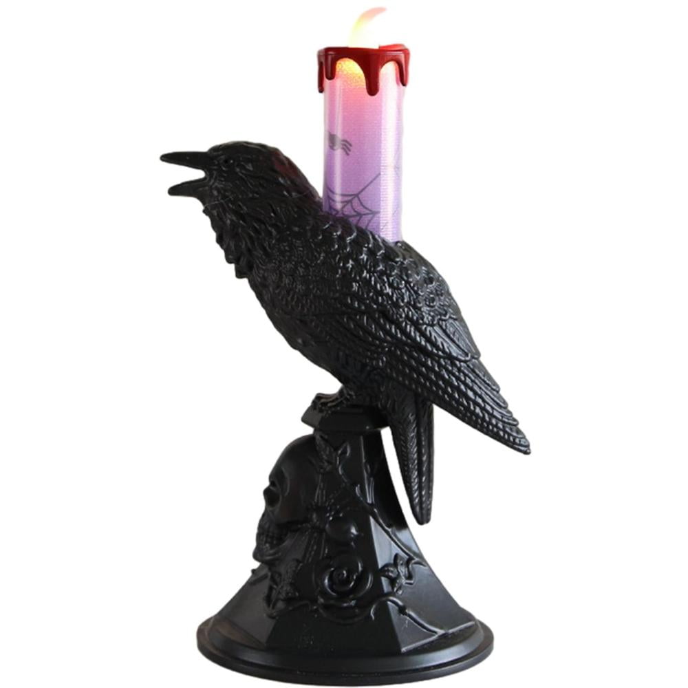 Gothic Crow Desk Lamp | Lifelike Candlestick Birds Light Decoration ...