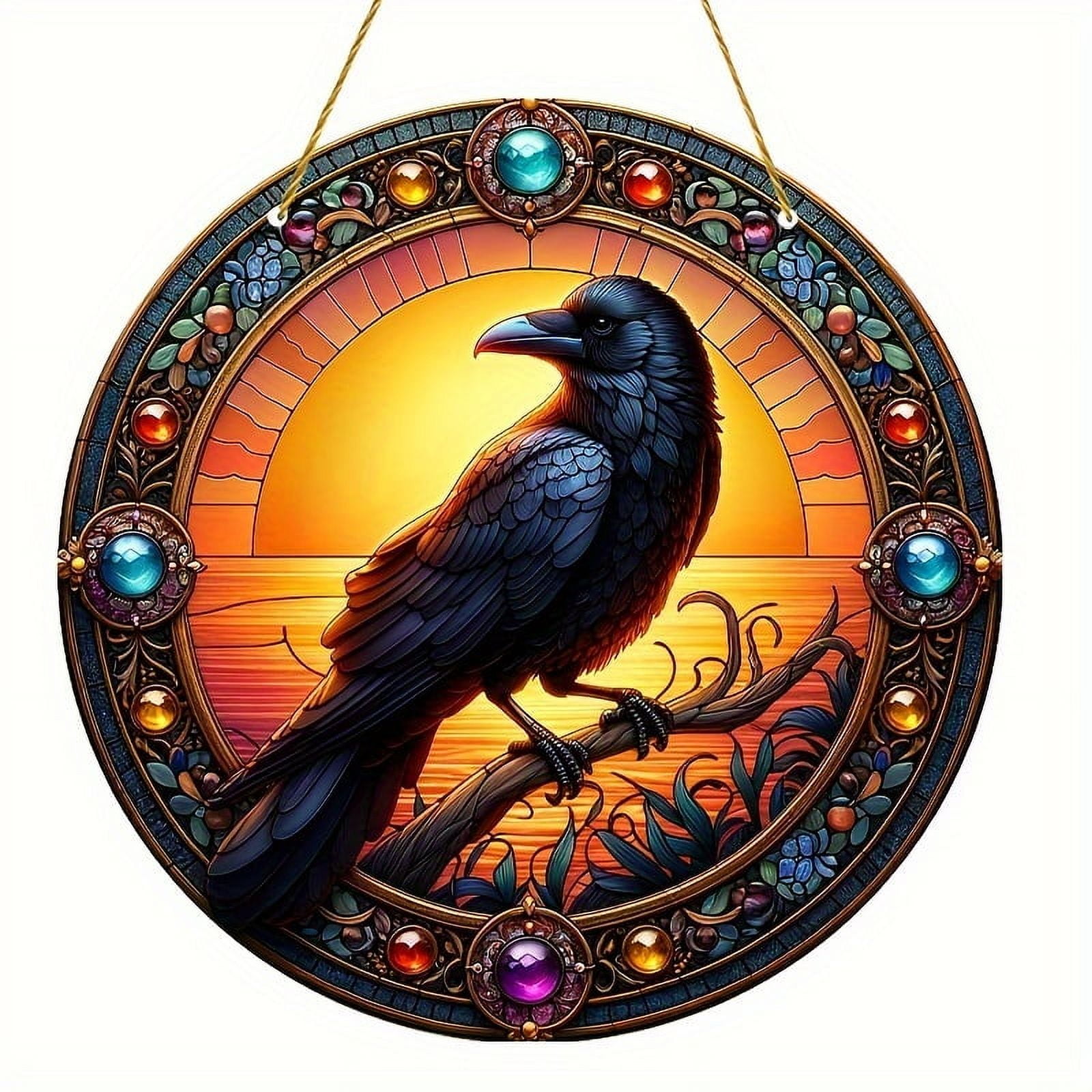 Gothic Crow Light Catcher(20cm*20cm/8in*8in)crows Acrylic Plaque ...