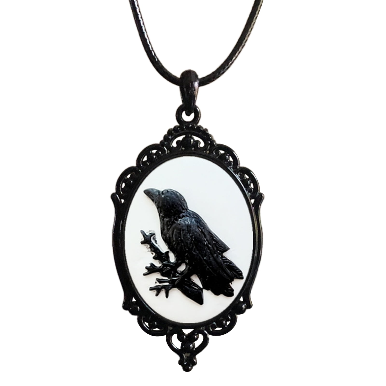 Gothic Crow Raven Charm Necklace Crow Pendant Necklace Mystic Witch ...