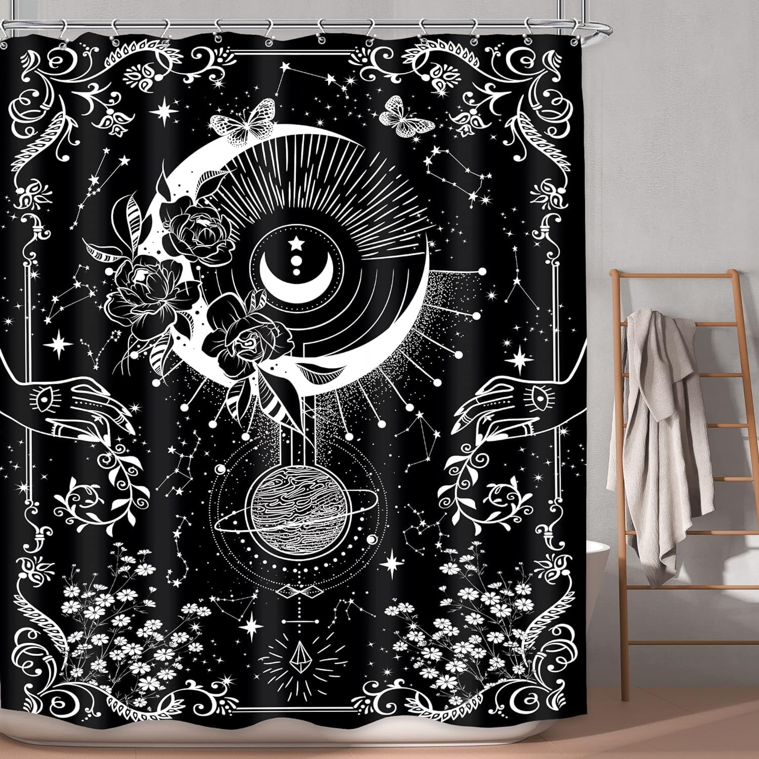Gothic Cryptid Shower Curtain Bathroom Set 60Wx72H Inches Zodiac ...