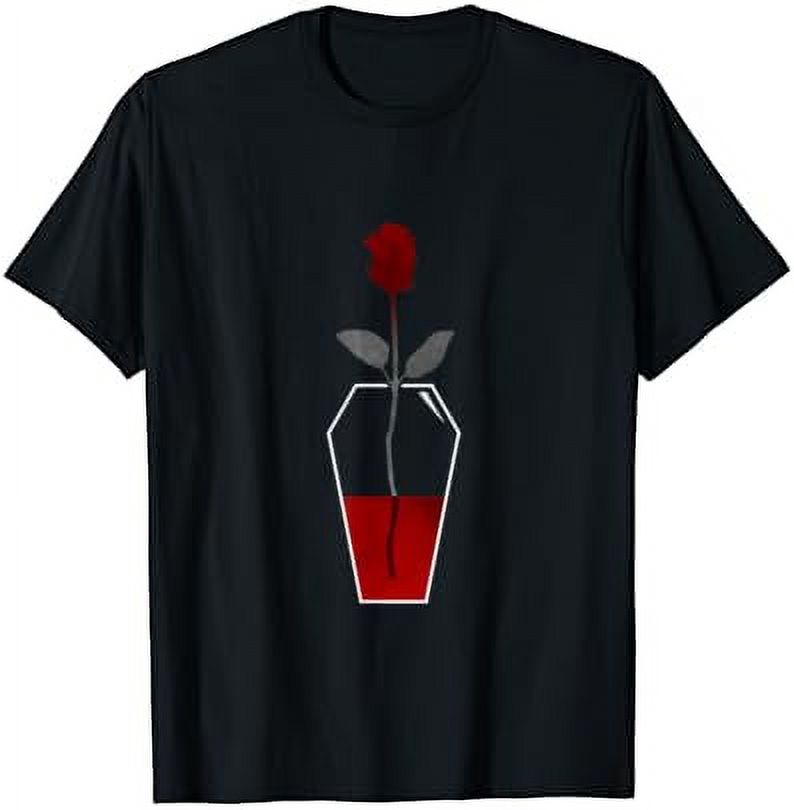 Gothic Dark Creepy Rose in Coffin Vase T-Shirt - Walmart.com