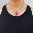 Gothic Dark Thorn Heart Necklace with Blood-Red Pendant, Punk Hip-Hop ...