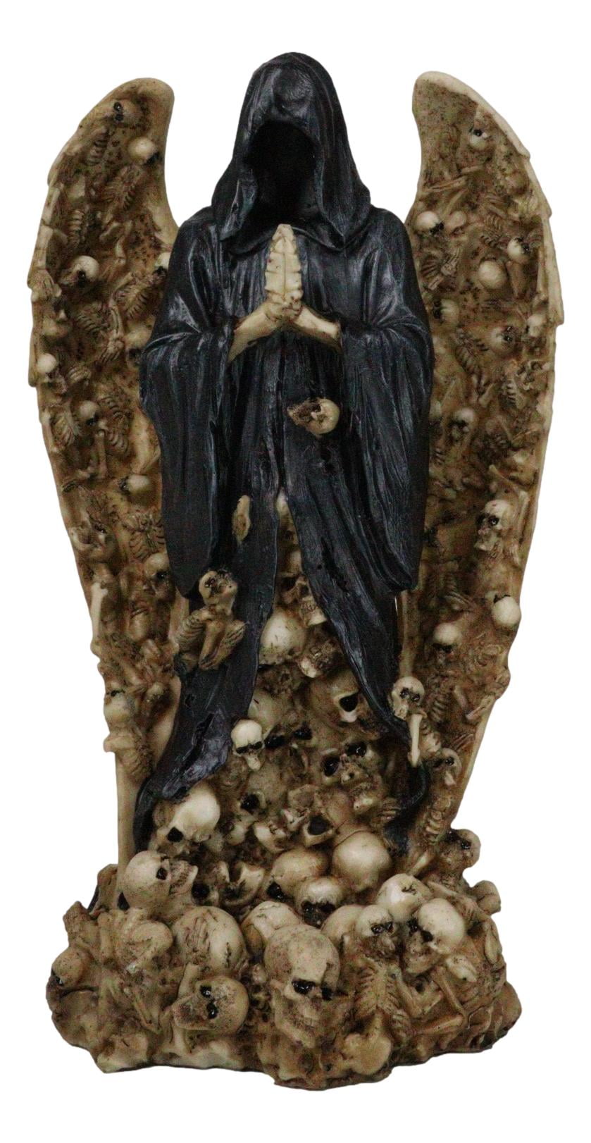 Gothic Death Prayer Grim Reaper Skeleton With Ossuary Skulls Wings ...