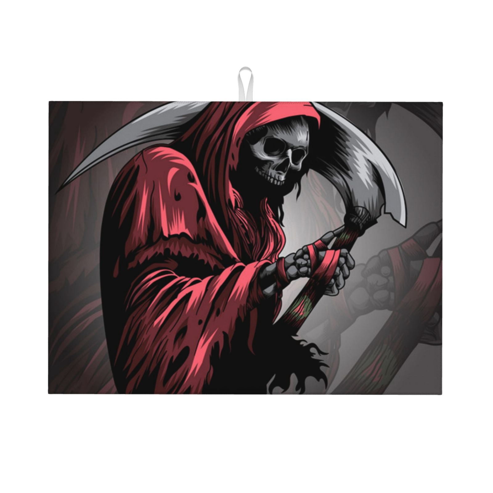 Gothic Death Skull Grim Reaper Large Kitchen Drying Mat 18x24 Inch ...