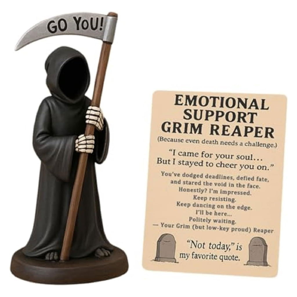 Gothic Decors Death Statue Emotionally Support Resins Craft Table Shelf ...