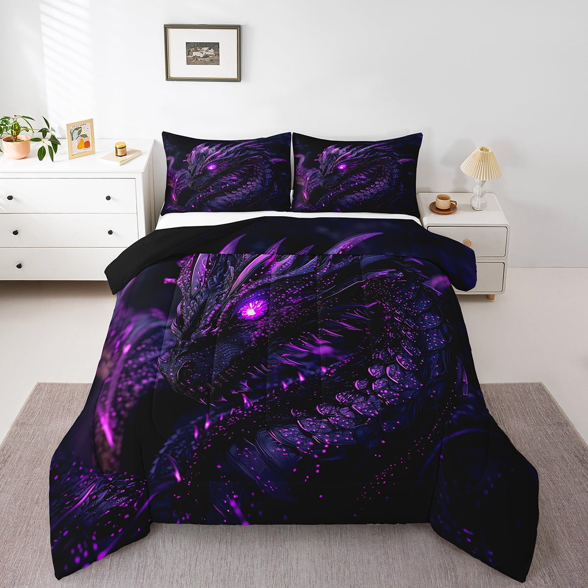 Gothic Dragon Bedding Set Exotic Dragon Down Comforter,Boho Western ...