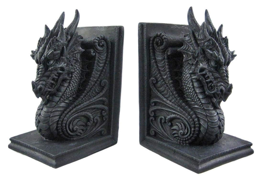 Gothic Dragon Bookends Midieval Book Ends Evil Medieval 8266 - Walmart.com