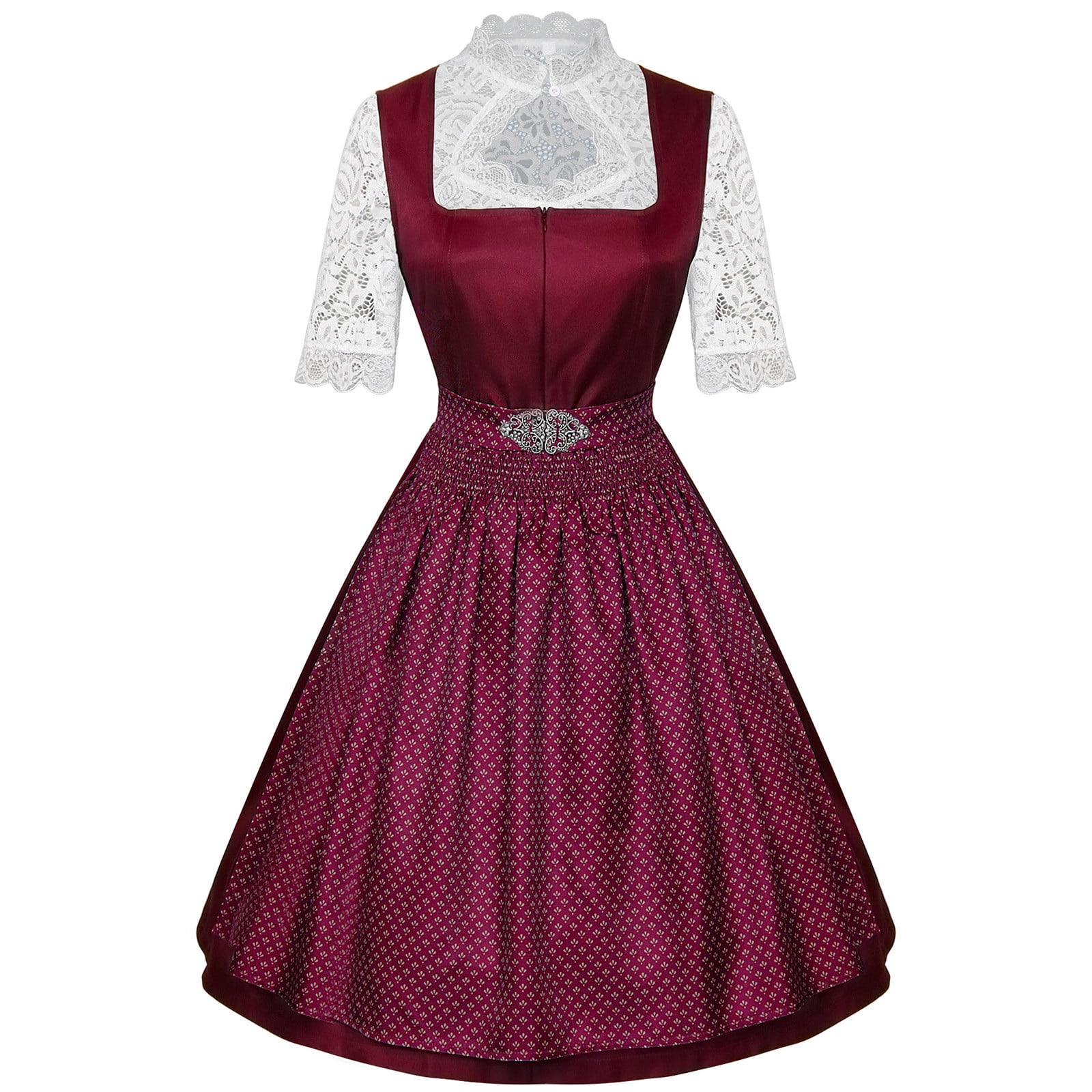 Gothic Dress for Women A Line Flowy Long German Dirndl Maxi Dresses ...