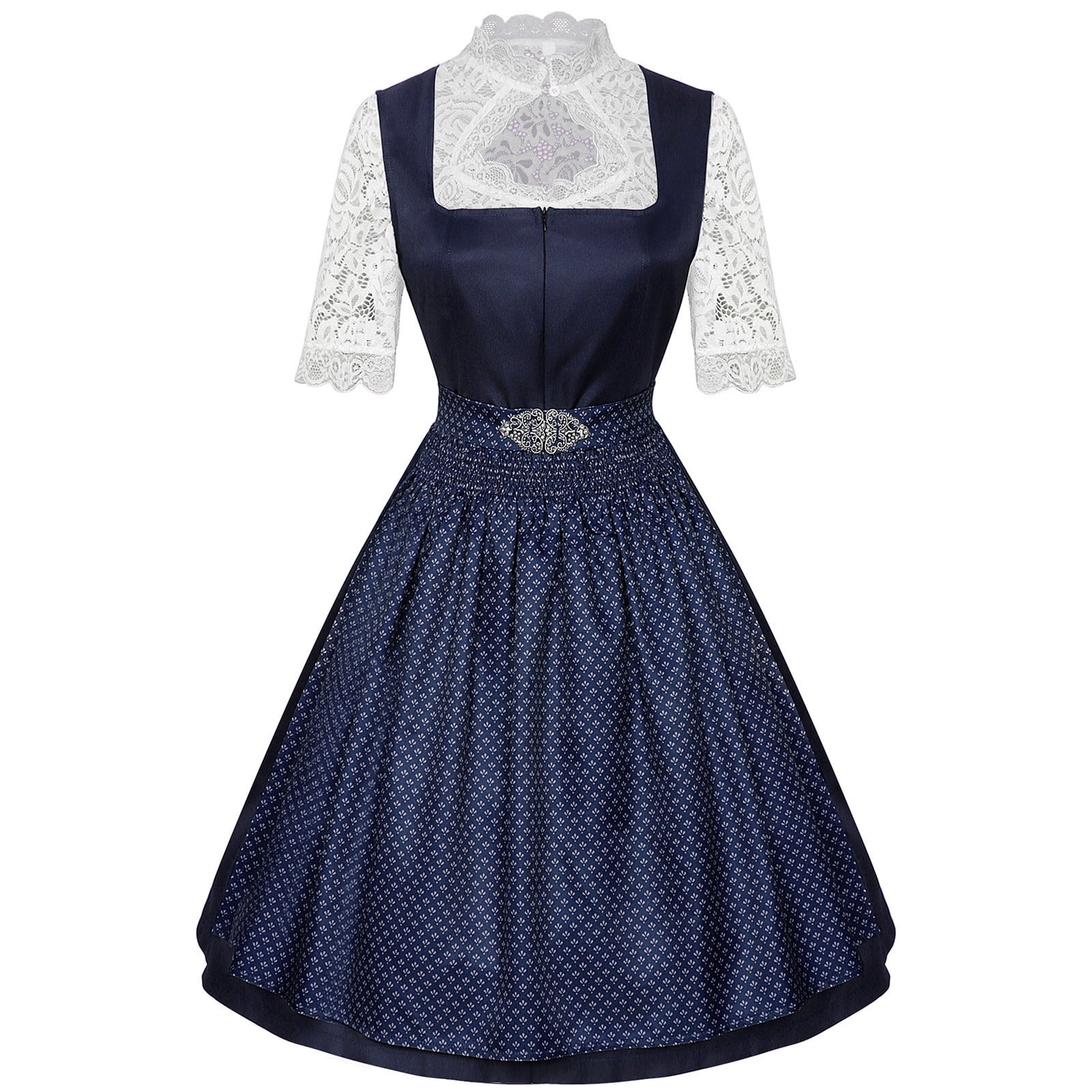 Gothic Dress for Women A Line Flowy Long German Dirndl Maxi Dresses ...