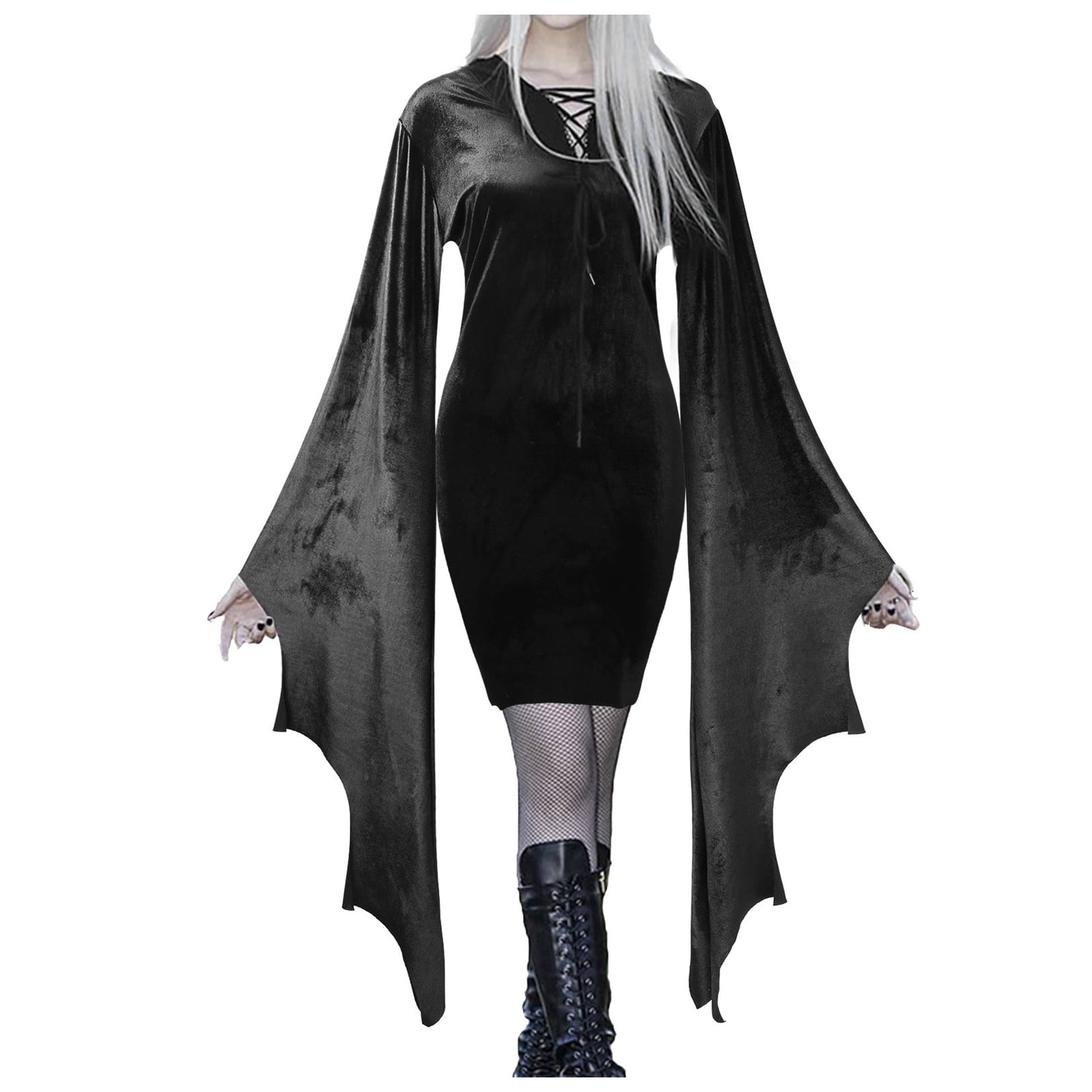 Gothic Dress Women Mesh Lace Carnival Party Tunic Slim Merry Christmas ...