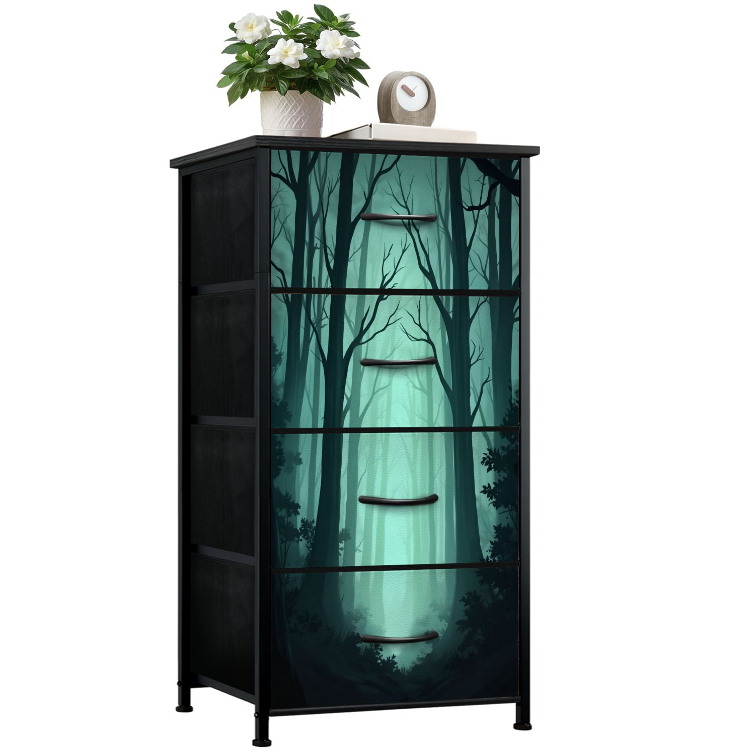 Gothic Dresser for Bedroom with 4 Storage Drawers Mysterious Foggy ...