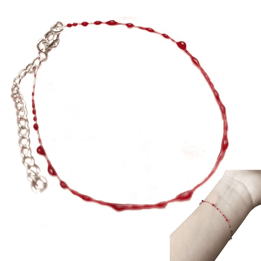 Gothic Dripping Blood Drop Bracelet, Punk Rock Jewelry for Halloween ...