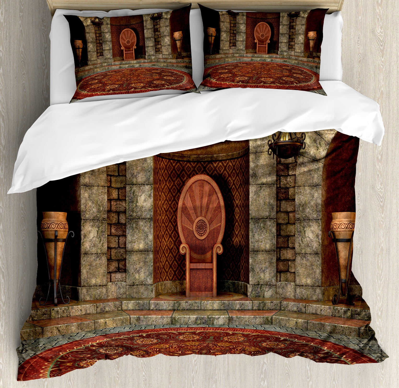 Gothic Duvet Cover Set, King in Vintage Style Palace Chandelier ...