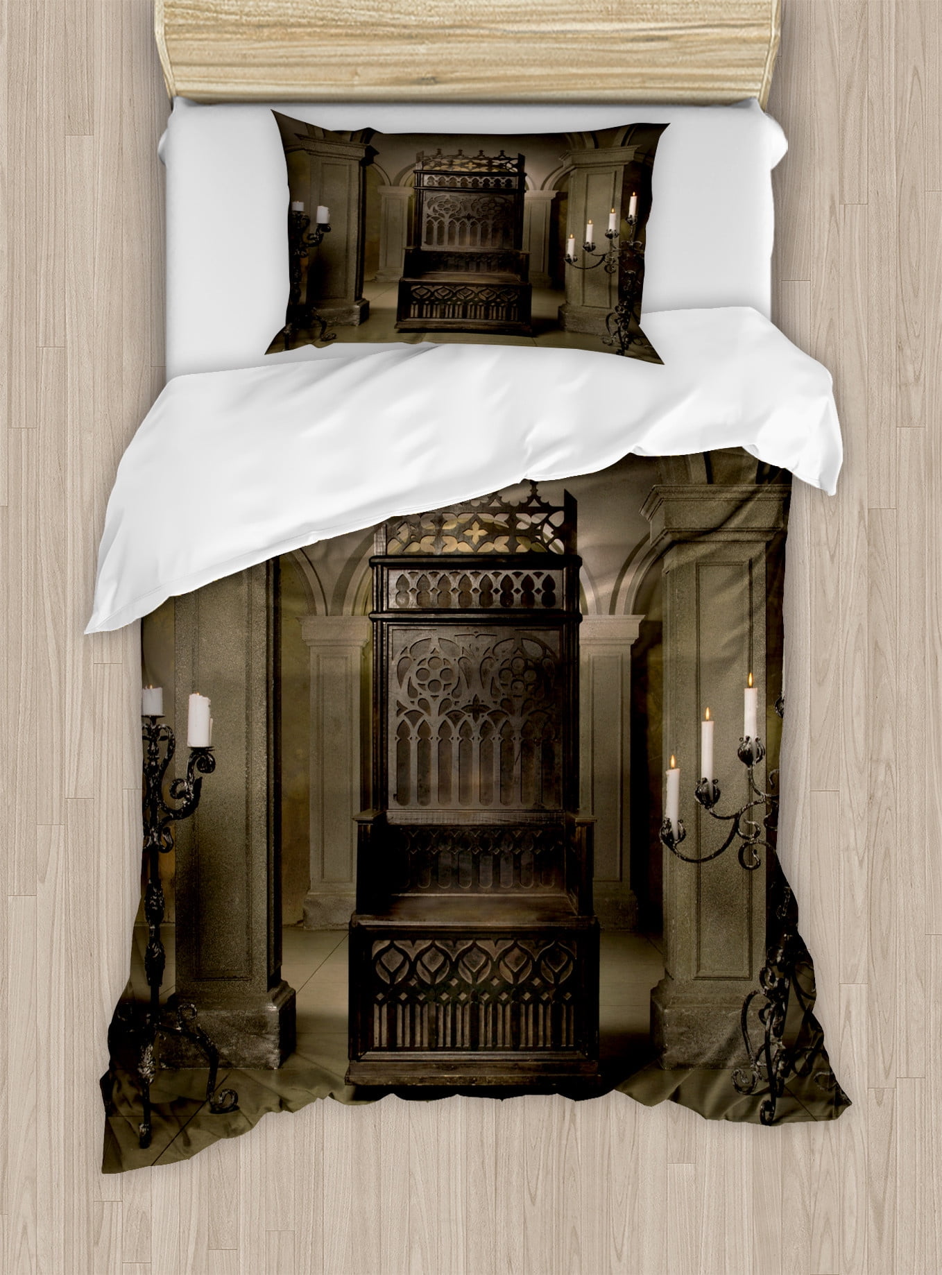 Gothic Duvet Cover Set, Royal in Medieval Castle Renaissance Kingdom ...