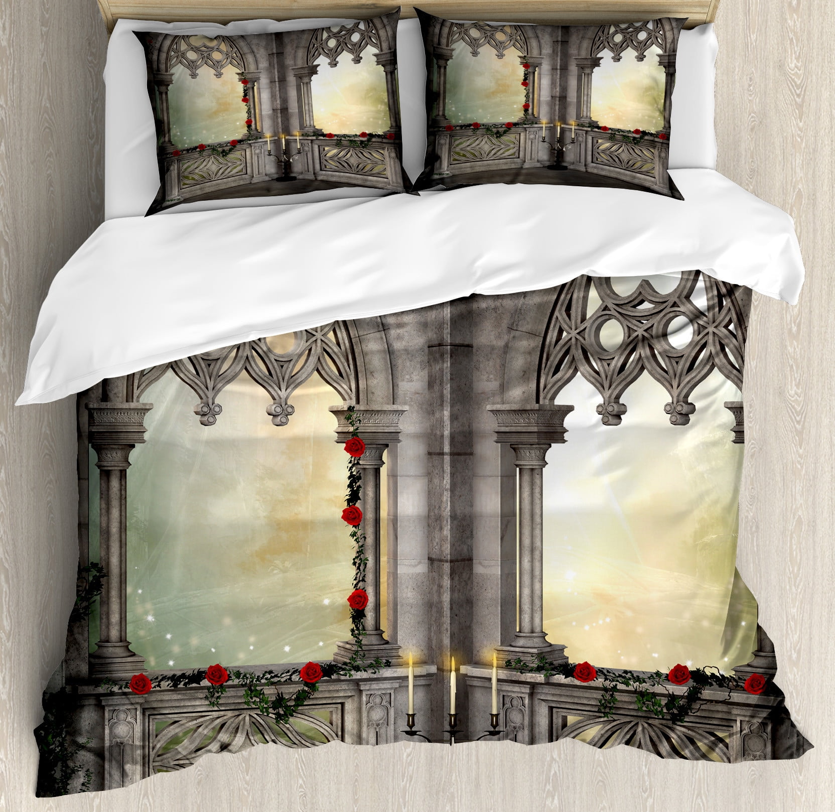 Gothic Duvet Cover Set, Vintage Style Ottoman Palace Balcony for ...