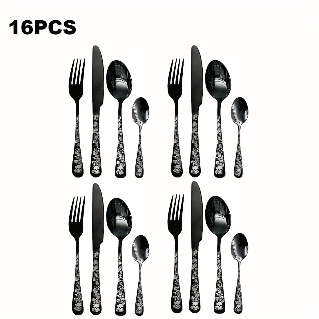 Gothic Elegance 16 24Pc Stainless Steel Cutlery Set Perfect For 4 6Ppl ...
