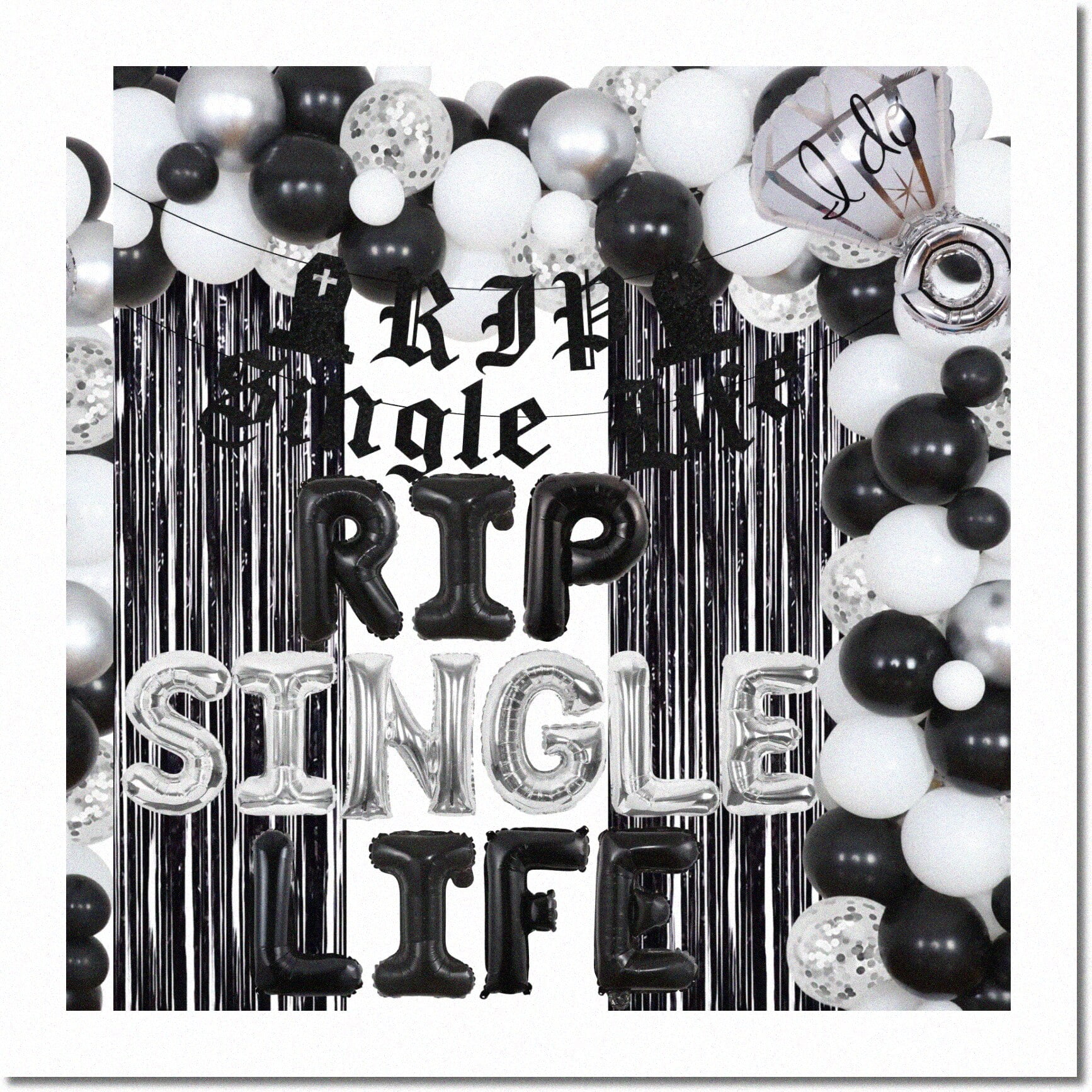 Gothic Eternity Celebration Set: Rip Single Life Bachelorette Balloon ...